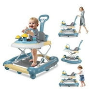 Infans 2-in-1 Baby Walker Foldable Activity Push Walker w/ Adjustable ...