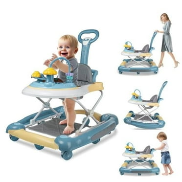Infans 2-in-1 Baby Walker Foldable Activity Push Walker w/ Adjustable ...