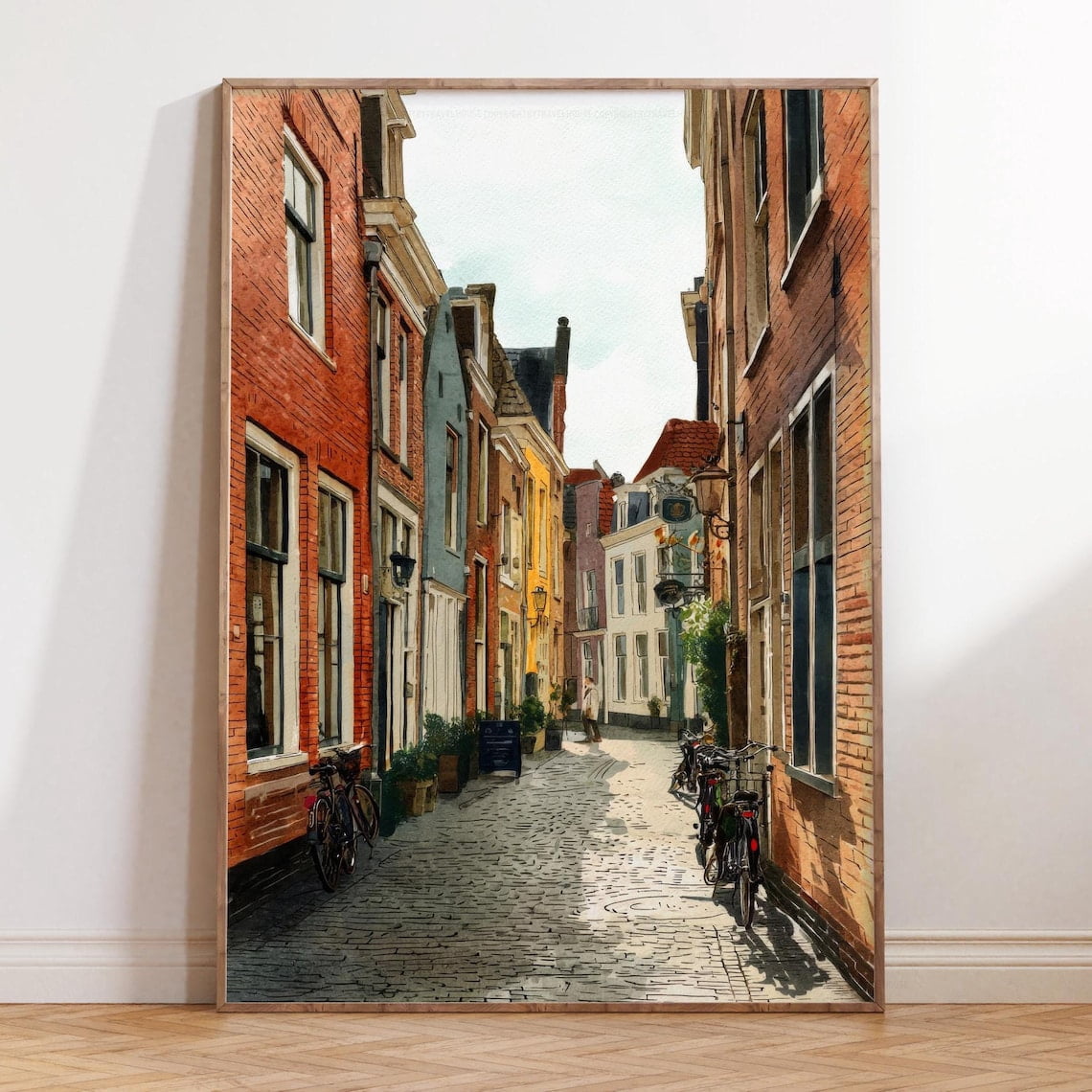 Deventer Netherlands Historic Cobblestone Dutch Street Art, Unframed ...