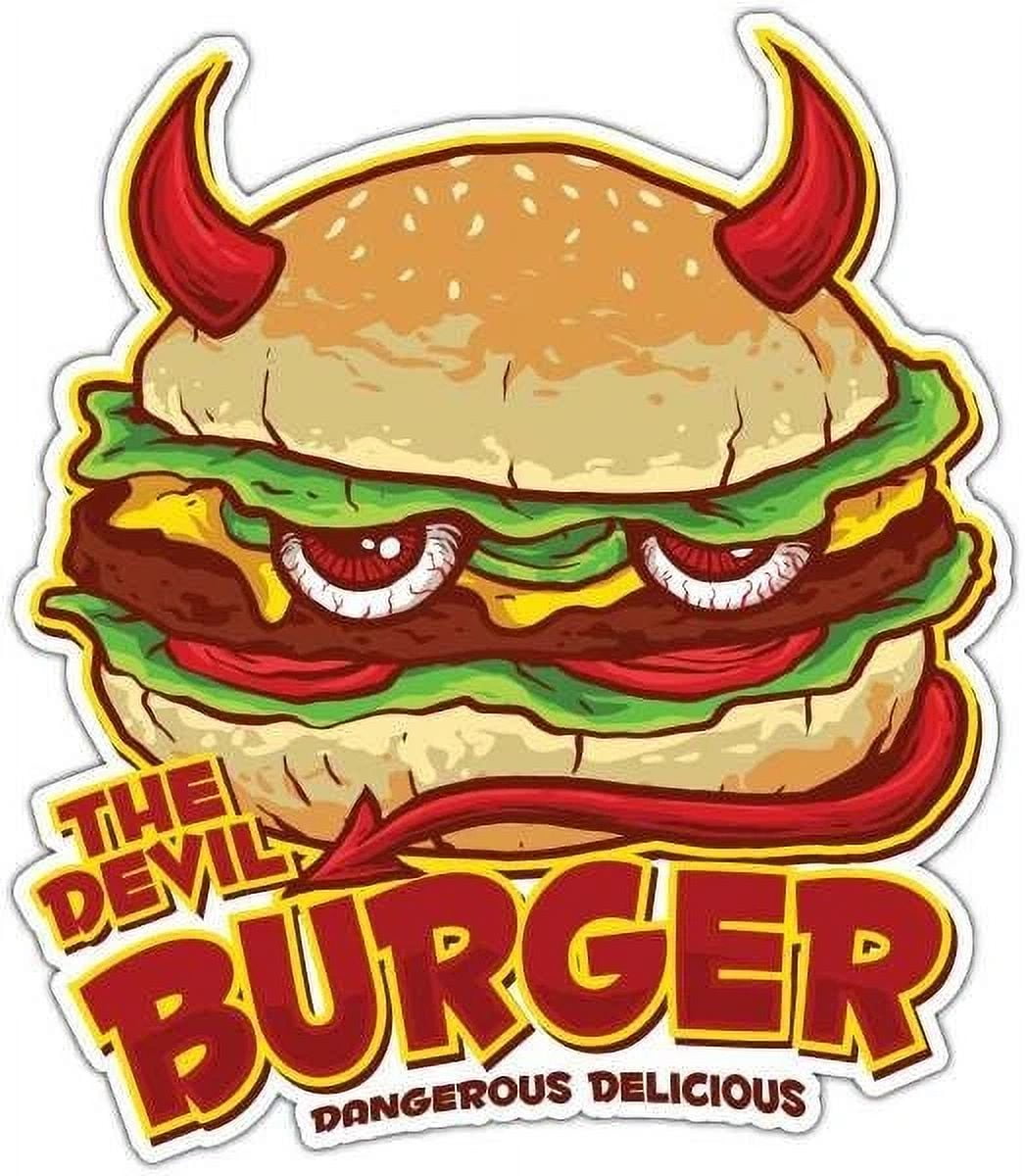 The Devil Burger Cheeseburger Food Car Window Stickerphone Decal Water ...