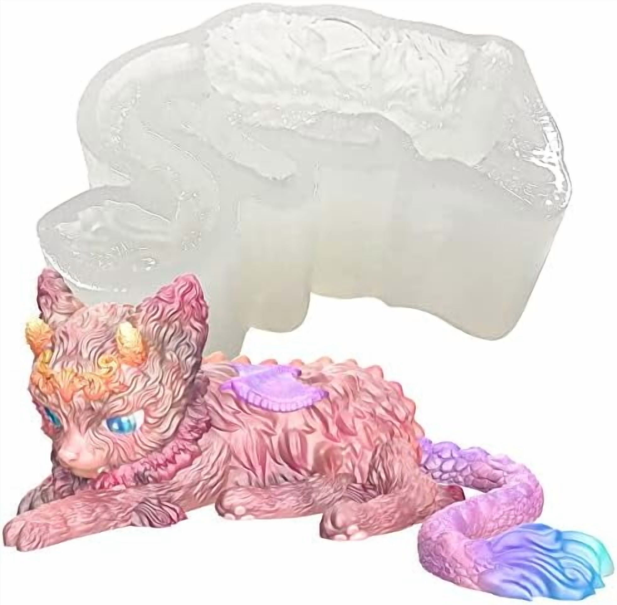Devil Cat 3D Epoxy Resin Silicone Mold for Fondant Sugar Craft, Cake ...
