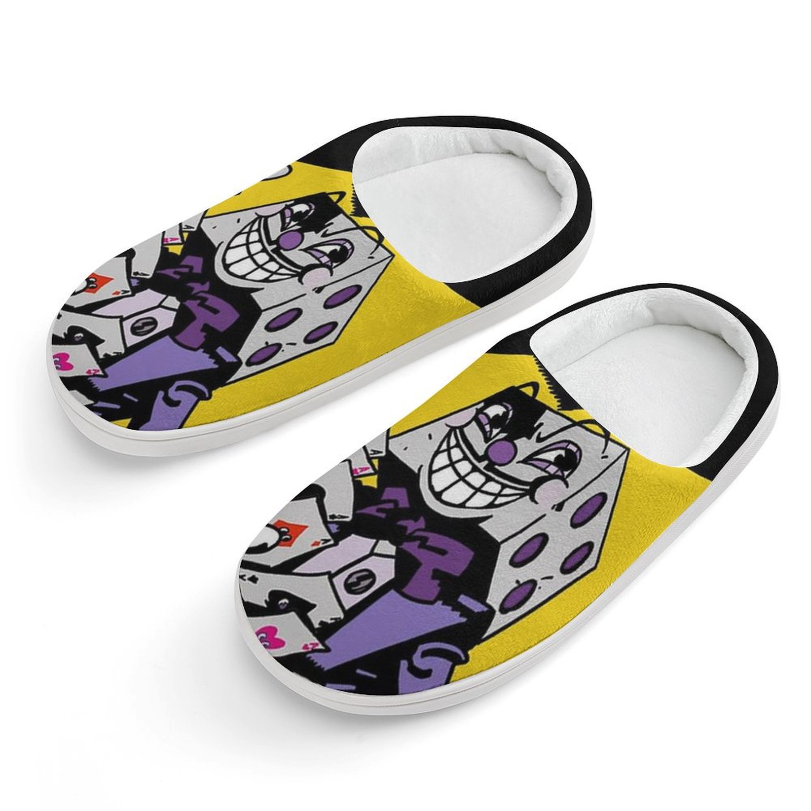 Devil Cuphead Mugman Kid's Cotton Slippers Winter Warm Soft Plush ...