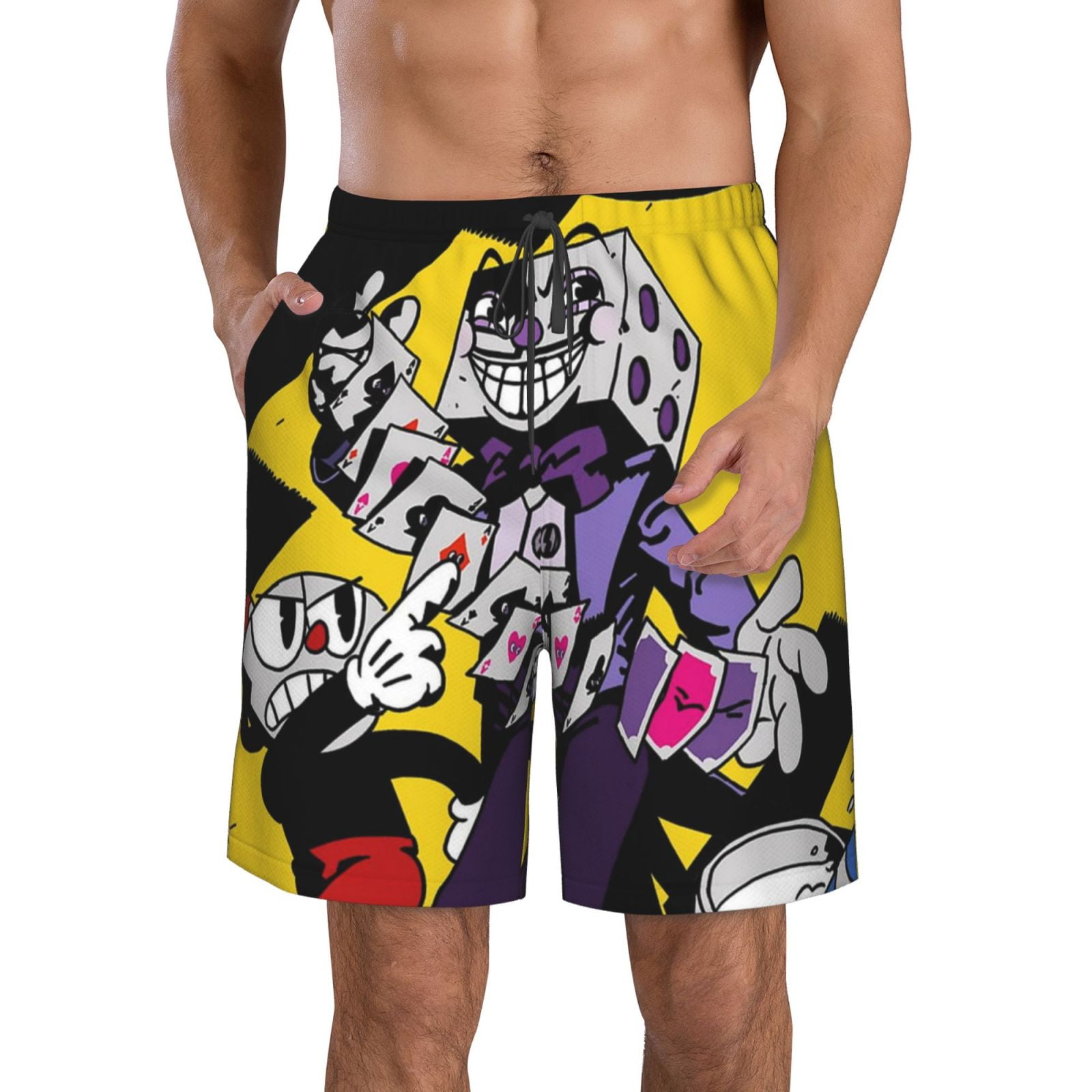 Devil Cuphead Mugman Men's Beach Shorts Swim Trunks Casual Quick Dry ...