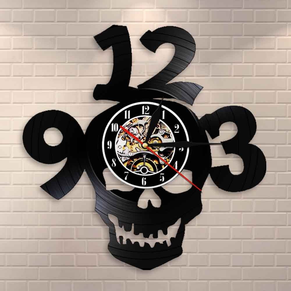 Devil Demon Skull Head Wall Clock Halloween Horror Skull Decoration ...