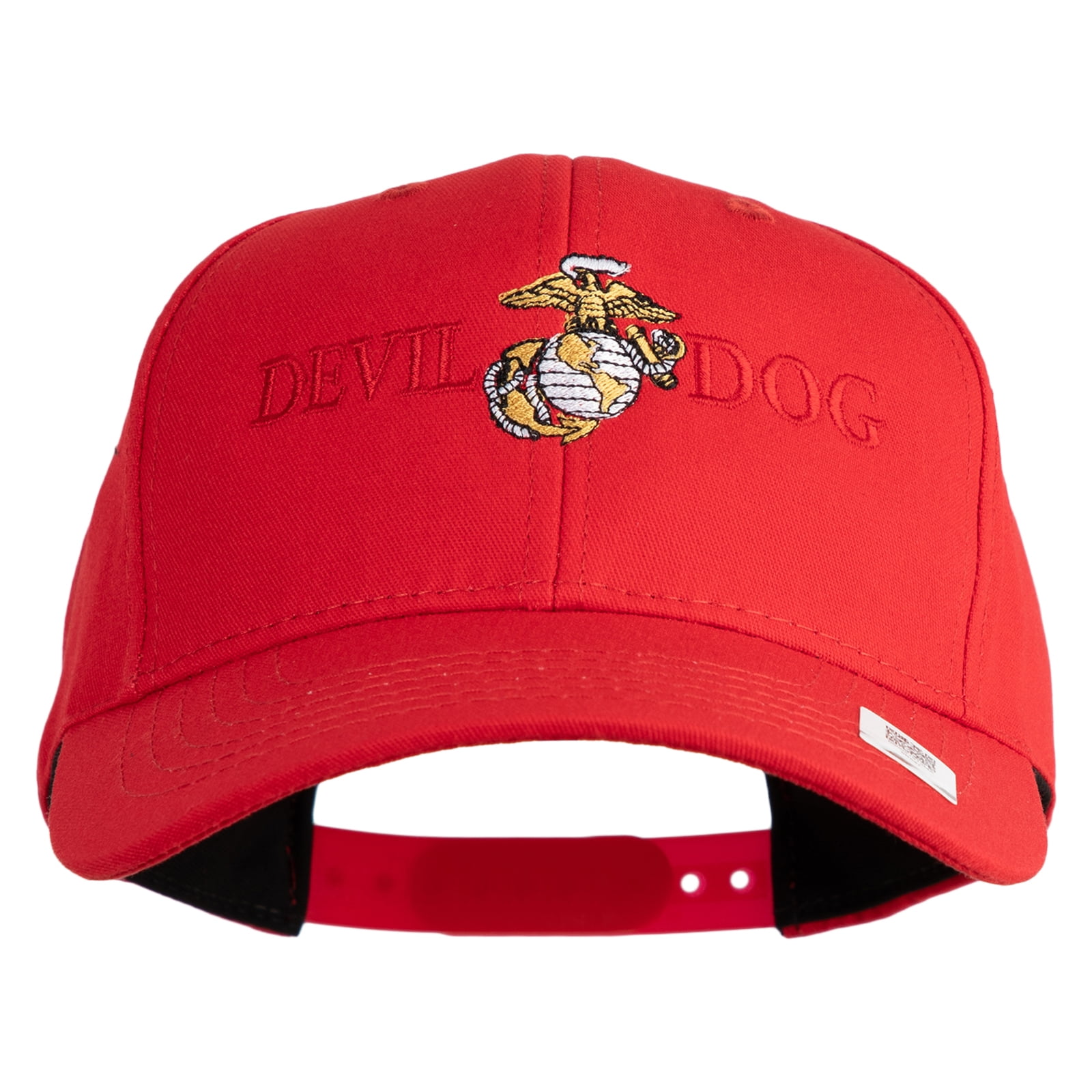 Devil Dog Embroidered 6 Panel Structured Cotton Twill Cap Made in USA ...