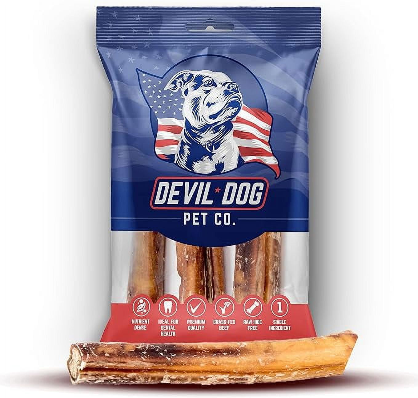 Devil Dog Pet Co Premium Bully Sticks for Dogs Pizzle Dog Chews - from ...