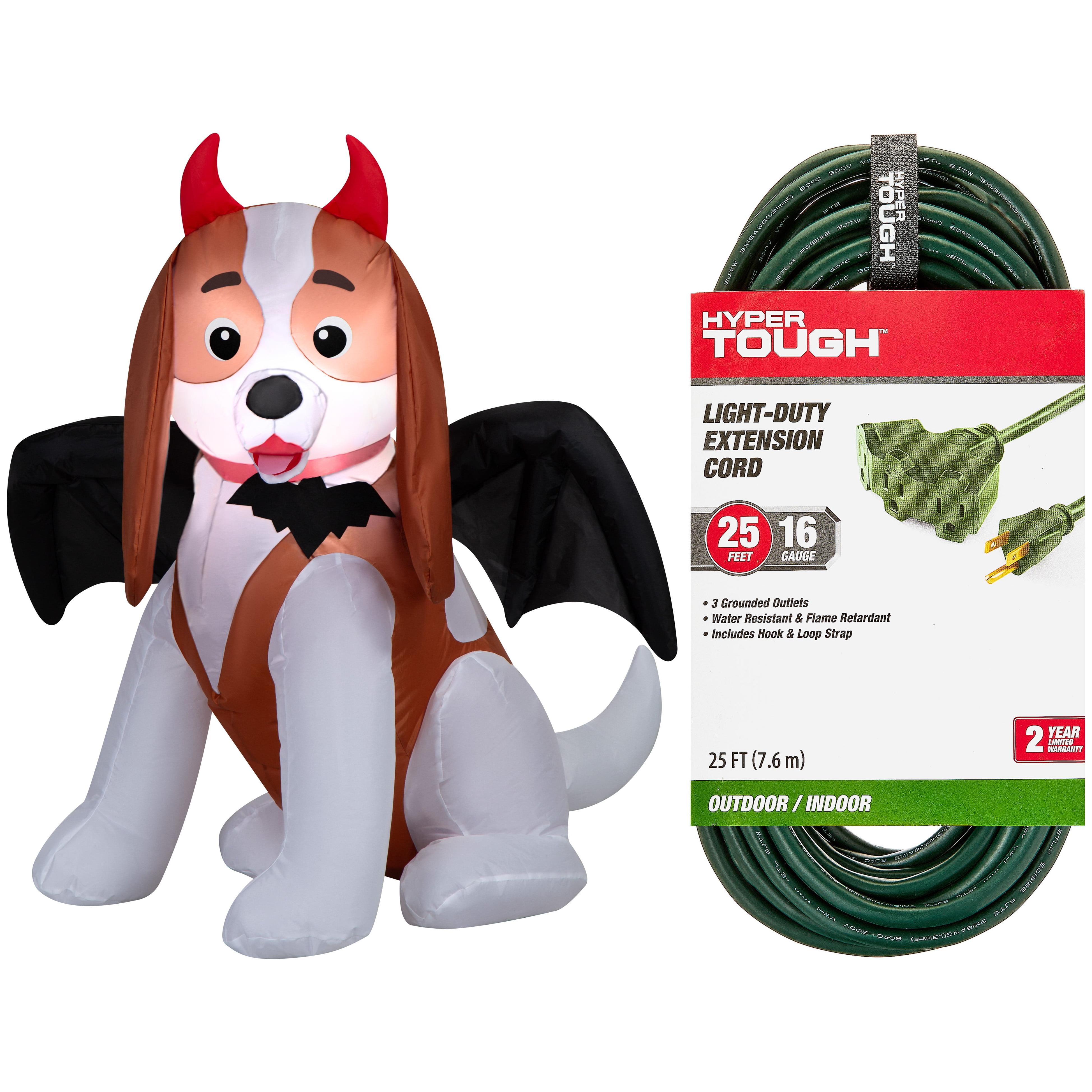 Devil Dog Yard Inflatable + Hyper Tough 25FT Tri-Outlet Outdoor ...