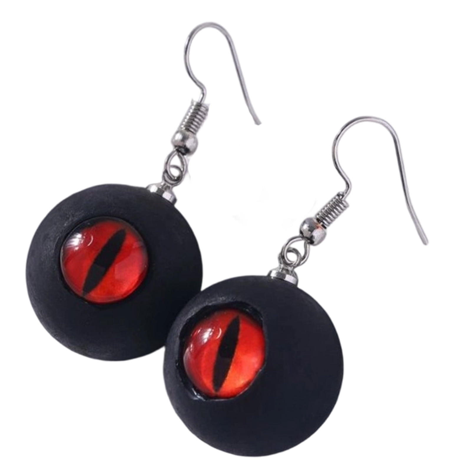 Devil Eye Heart Earrings Gothic Resin Jewelry Lightweight Comfortable ...