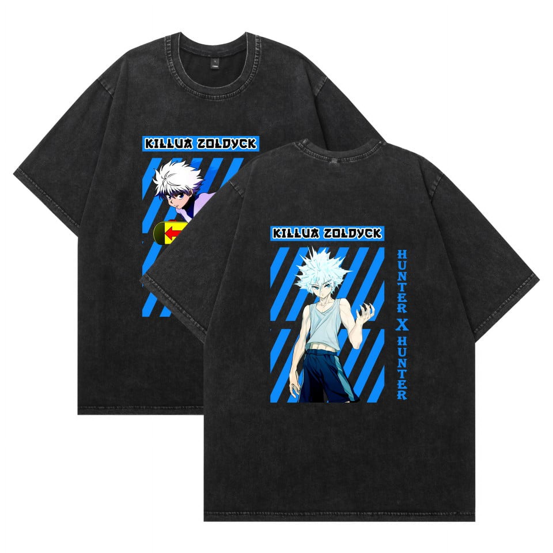 Devil Eye Hisoka Killua Anime Washed Vintage Crewneck T-Shirt Soft ...
