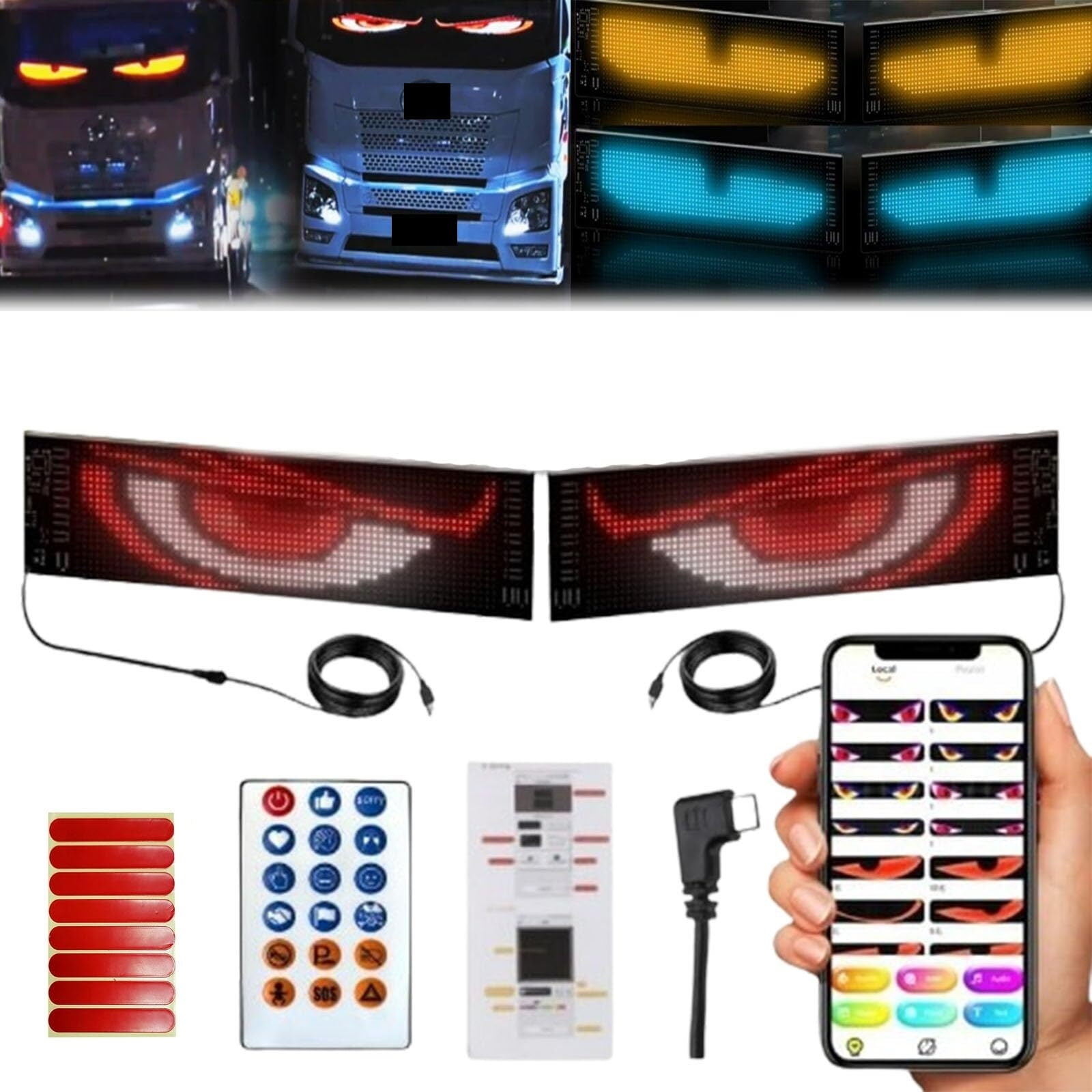 Devil Eyes LED Light for Cars, Eyes Light, Large Programmable Flex LED ...