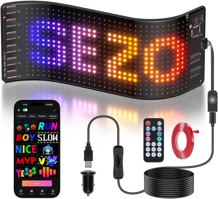 Devil Eyes Light, 7"x3" Programmable Eyes for Windshield 5V - Matrix ...