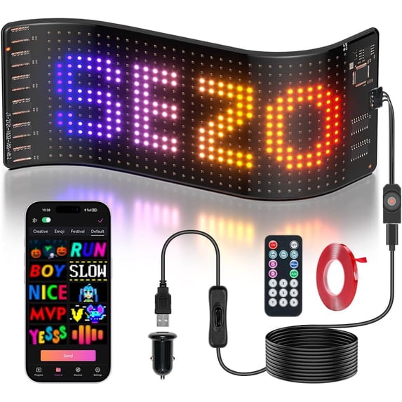 Devil Eyes Light, 7"x3" Programmable Eyes for Windshield 5V - Matrix ...