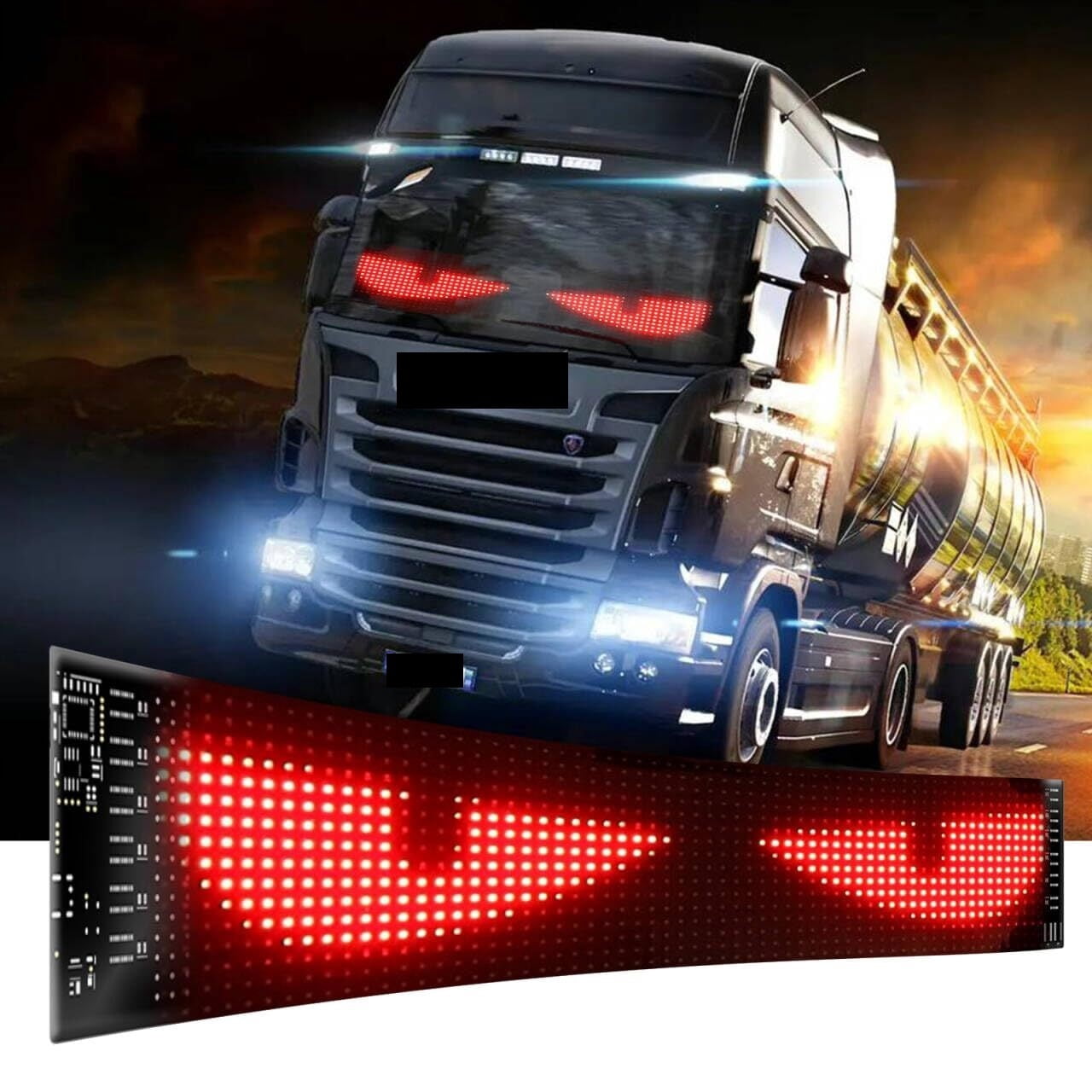 Devil Eyes Light for Cars, 52.4''x7.6'' Extra Large Flexible LED ...