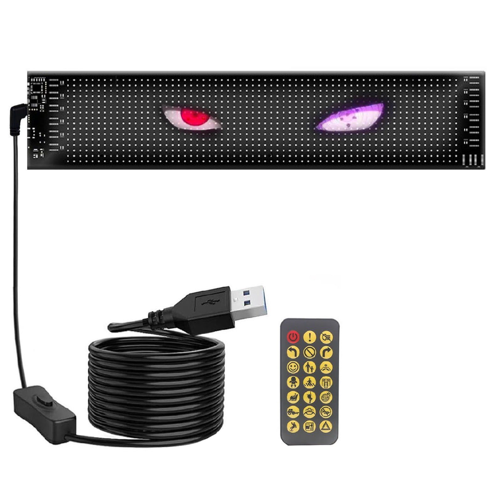 Eyes Light for Cars, Colorful Eye Lamp Soft Screen for Car Windows ...