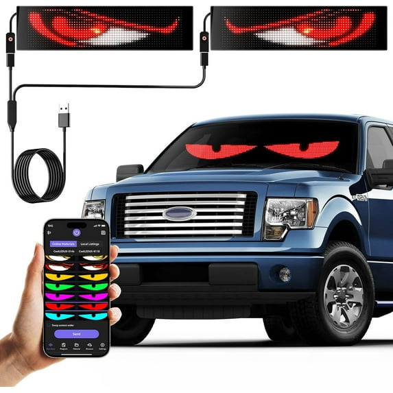 Devil Eyes Light for Cars,Flexible Scrolling Programmable LED Signs,LED ...