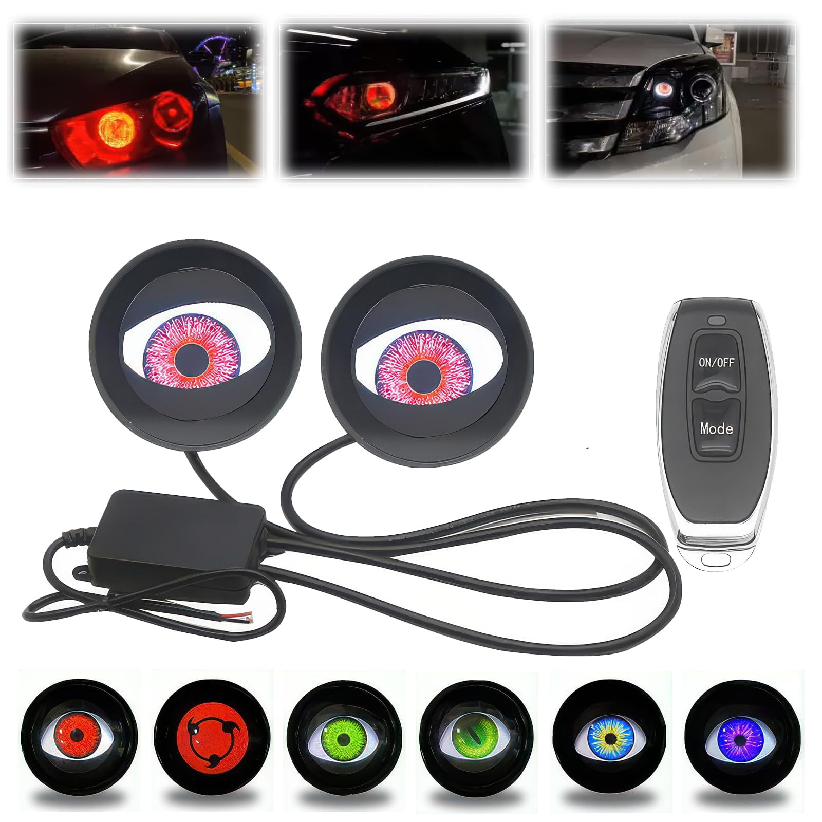 Devil Eyes Light for Cars LED Dynamic Demon Eye Headlights, Universal ...