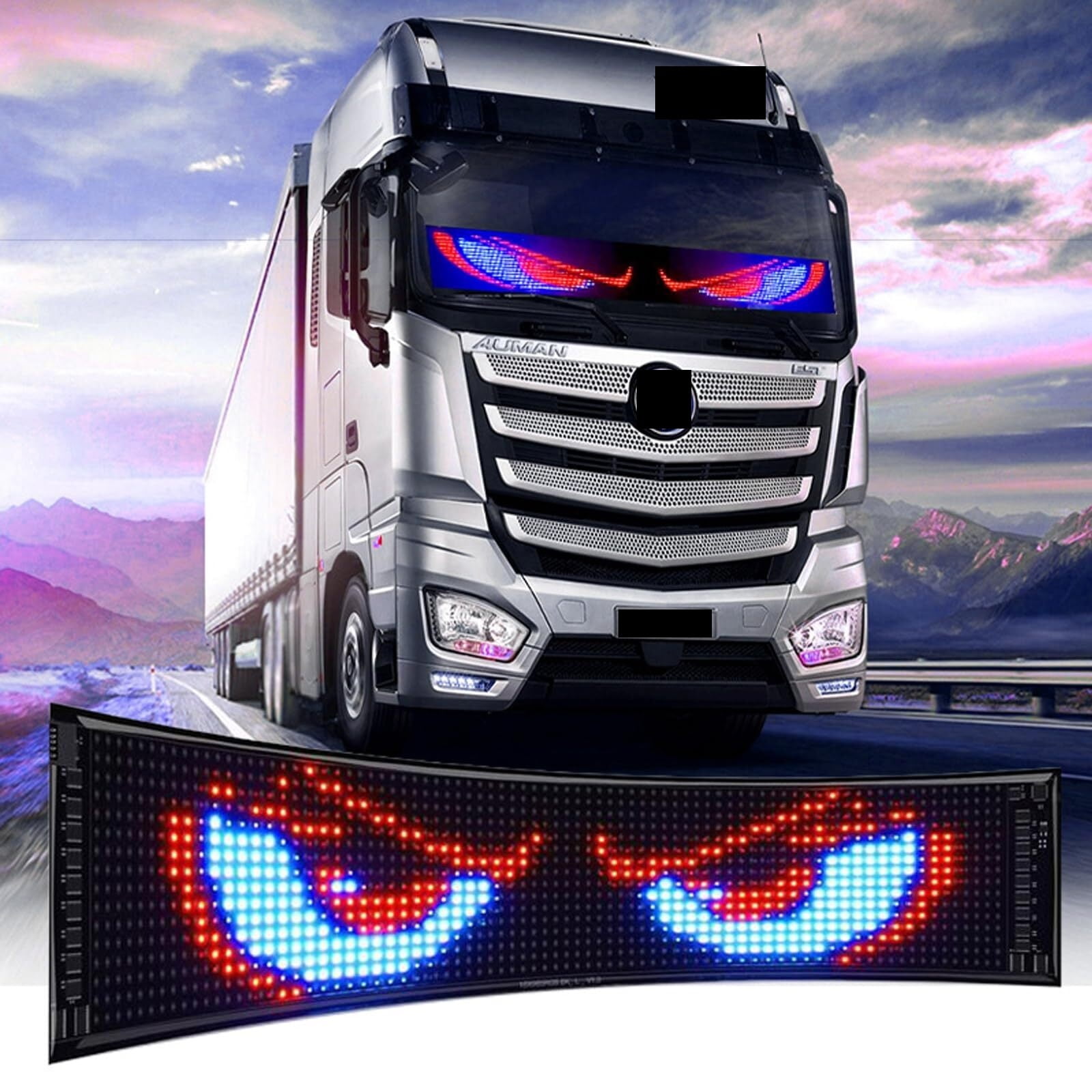 Devil Eyes Light for Cars,Super Large Flexible LED Display, USB ...