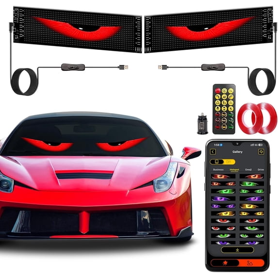 Devil Eyes Light for , DIY Eyes for Windshield Flex Programmable Light ...