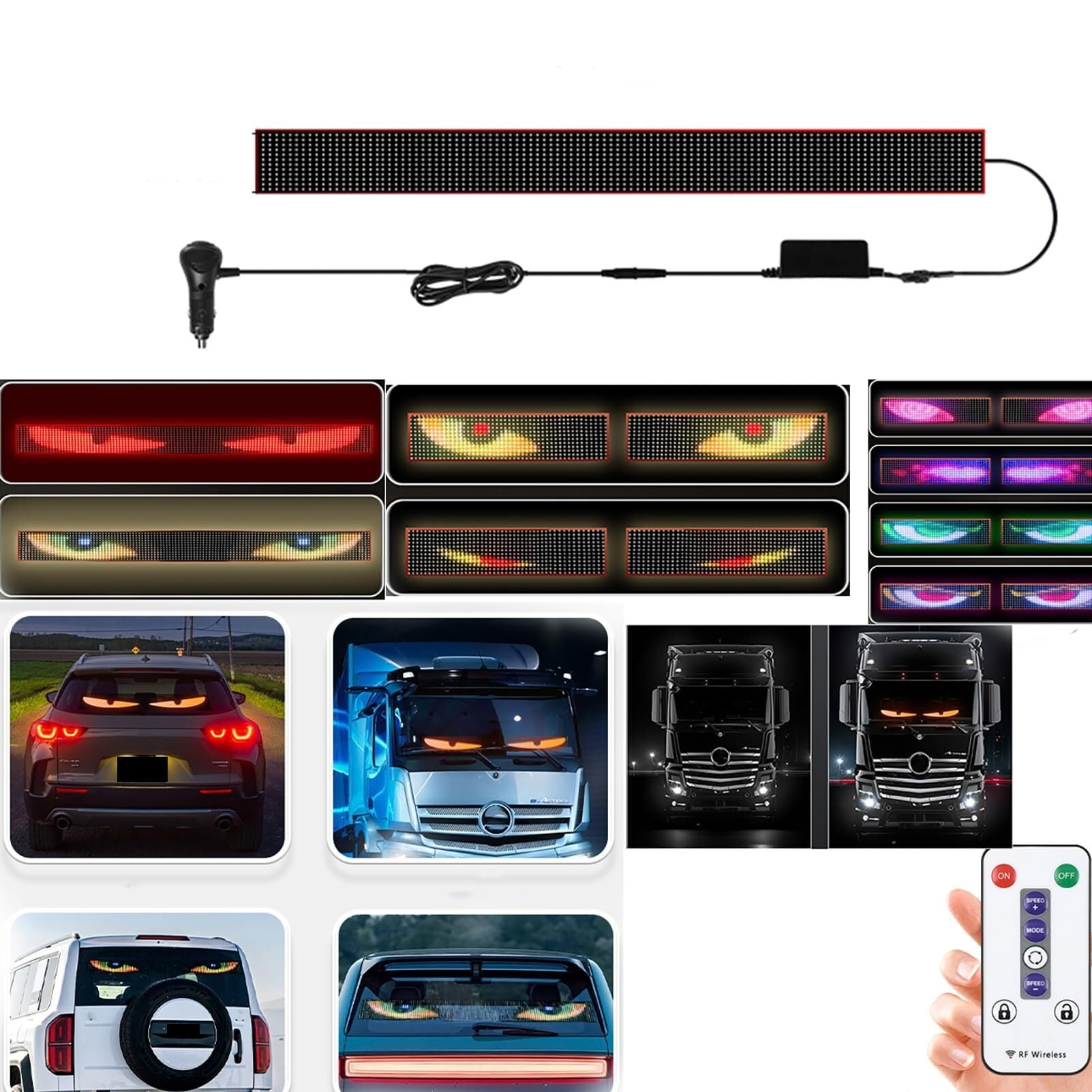 Devil Eyes Light for Cars, Devil's Eye Led Truck Animation Led Pixel ...