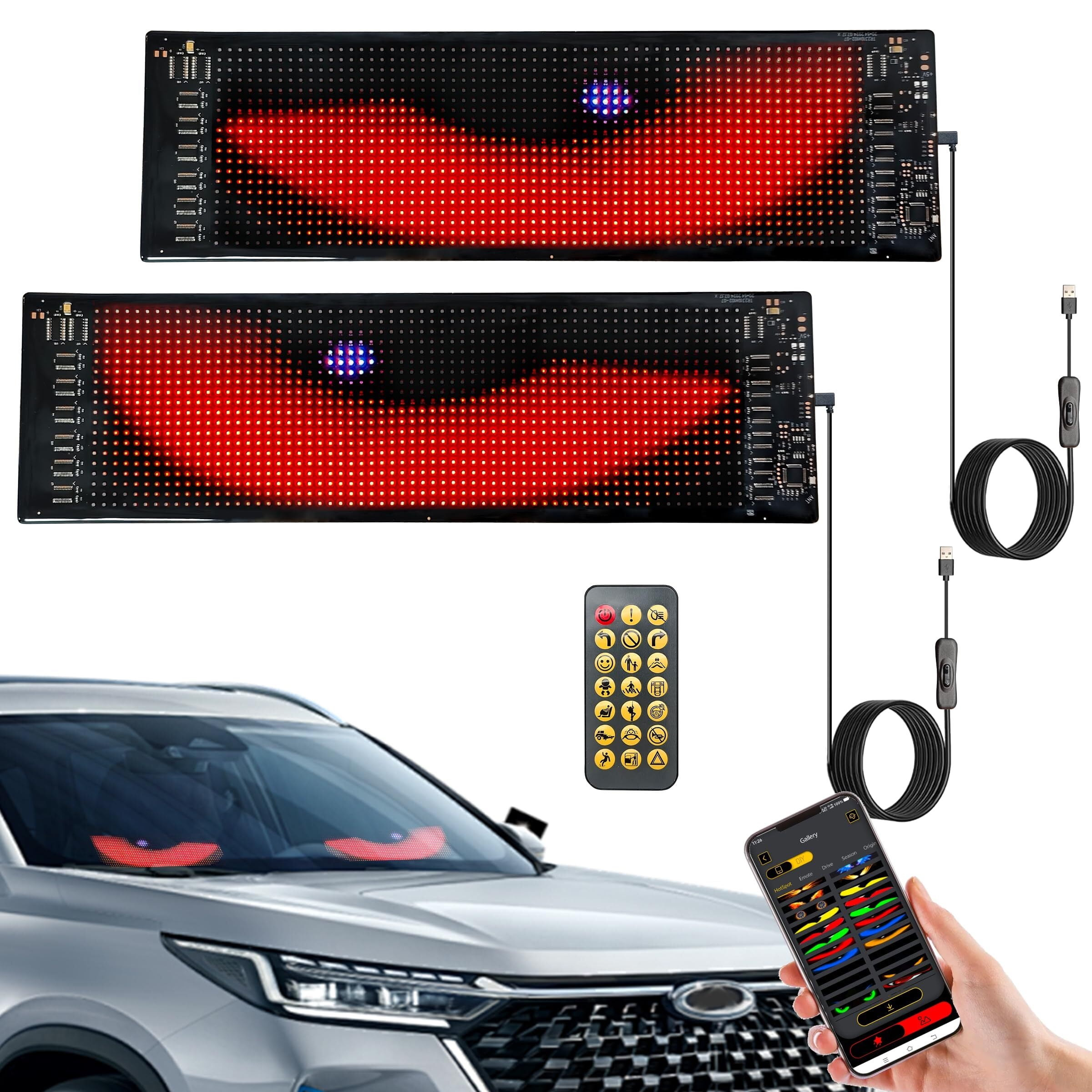 Devil Eyes Light for Cars, Programmable Flex LED Sign, Led Eyes For ...