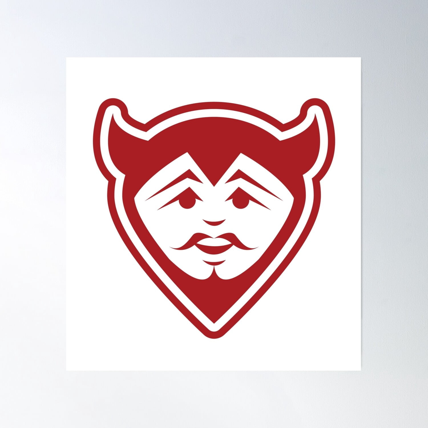 Devil Face Mascot Poster Wall Art, Modern Wall Decor, 12x18 UNFRAMED ...
