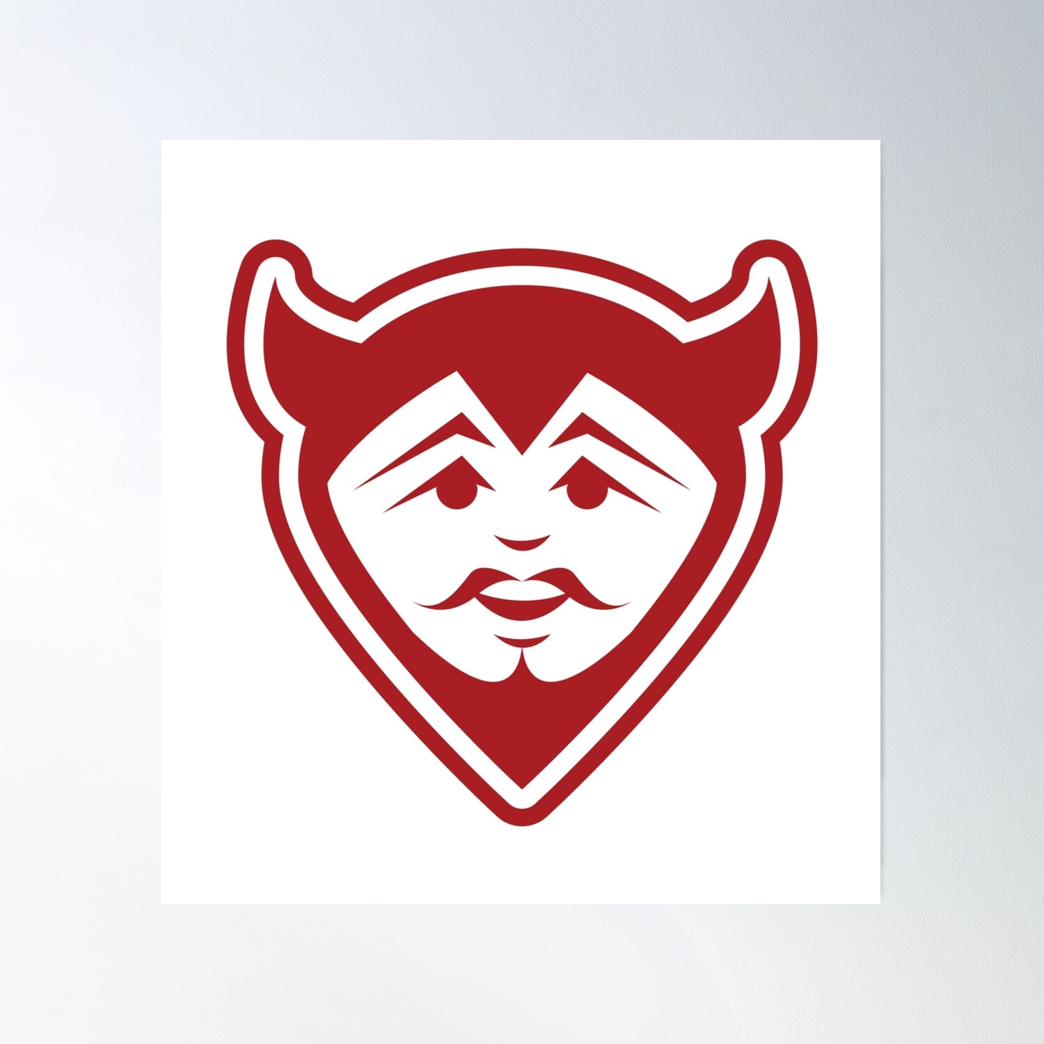 Devil Face Mascot Poster Wall Art, Modern Wall Decor, 8x12 UNFRAMED ...