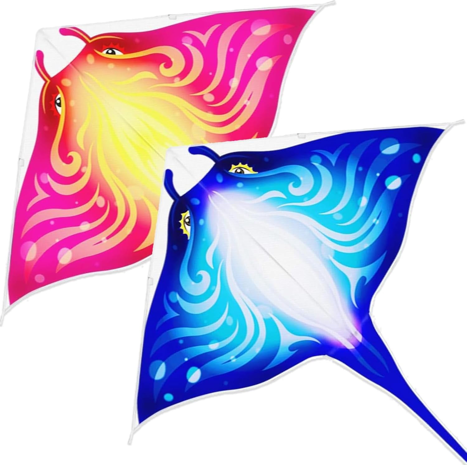 Devil Fish Kite for Kids and Adults，Easy to Fly Delta Kites Single Line ...