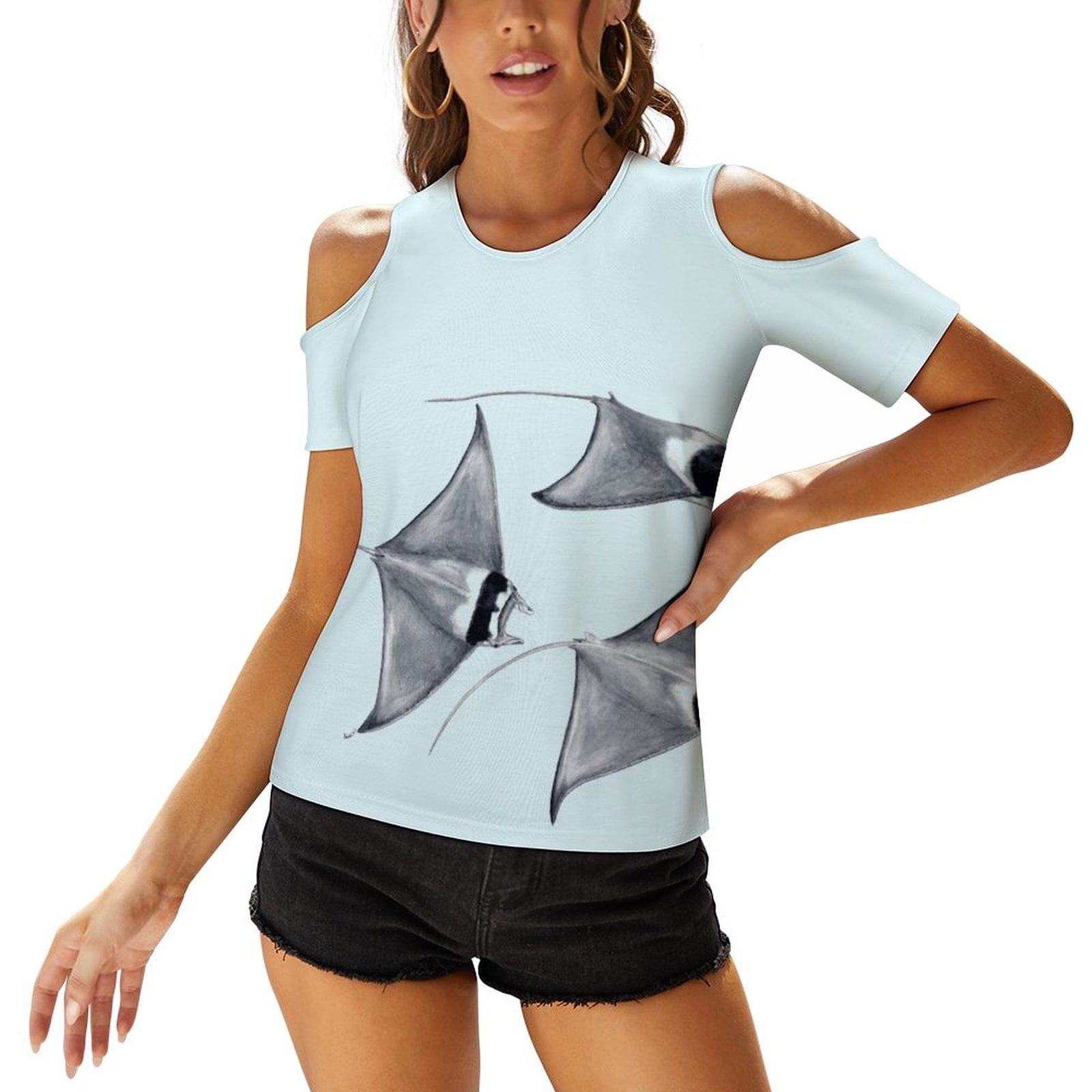 Devil Fish-Manta Ray ( Mobula Mobular ) Women Zipper Sexy Printed ...