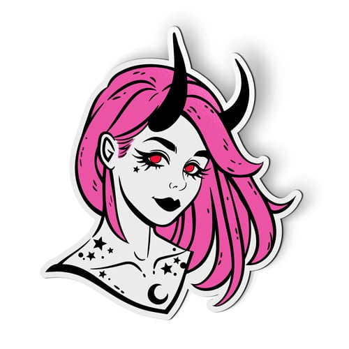 Devil Girl Sexy Goth - 5" Magnet for Car Locker Refrigerator - Walmart.com