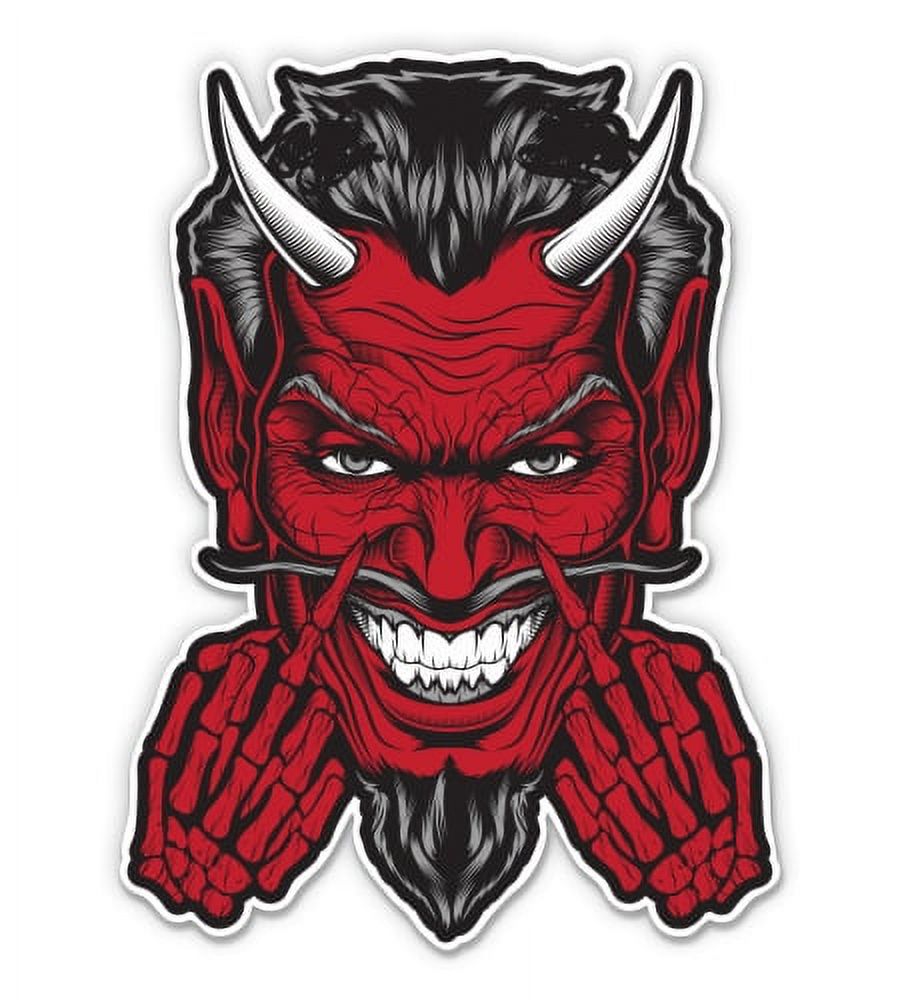 Devil Giving the Finger - 7" Vinyl Sticker - For Car Laptop I-Pad ...