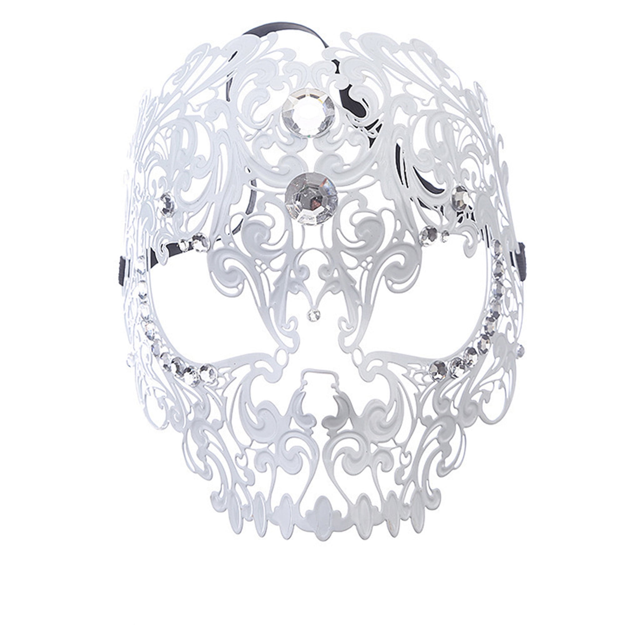 Devil Halloween Skeleton Mask Sugar Skull Mask Acrylic Skull Rhinestone ...