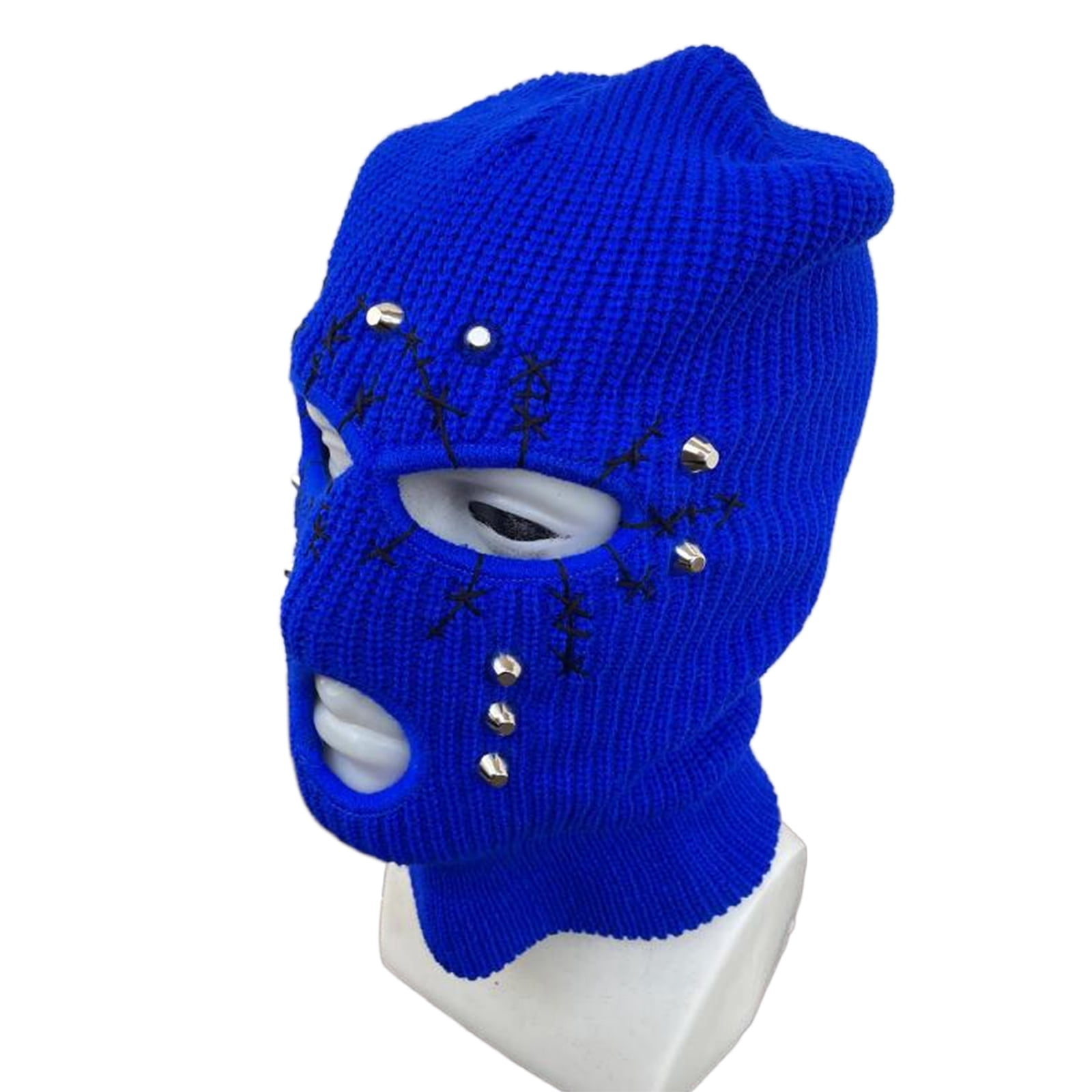 Devil Horn Halloween Knitted Hat Beanies Warm Full Face Cover Ski Mask ...