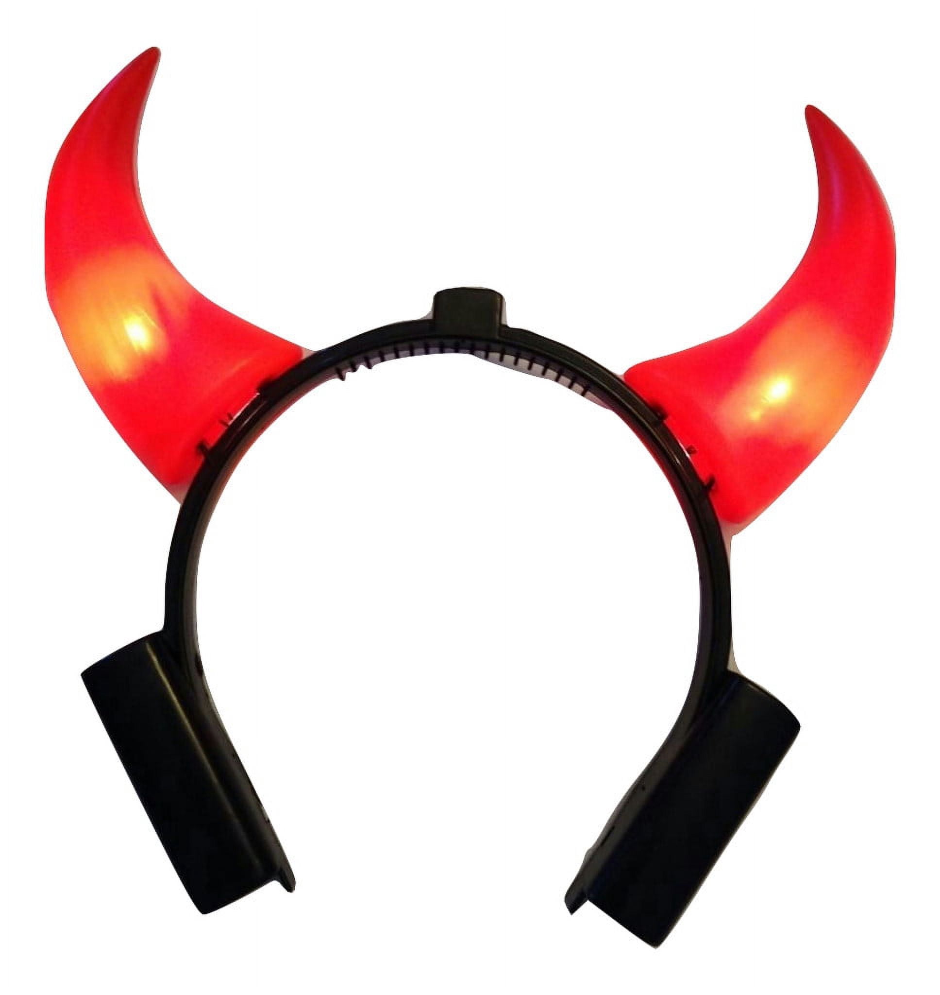 Devil Horns Light Up Red Satan Headband Halloween Costume Accessory ...