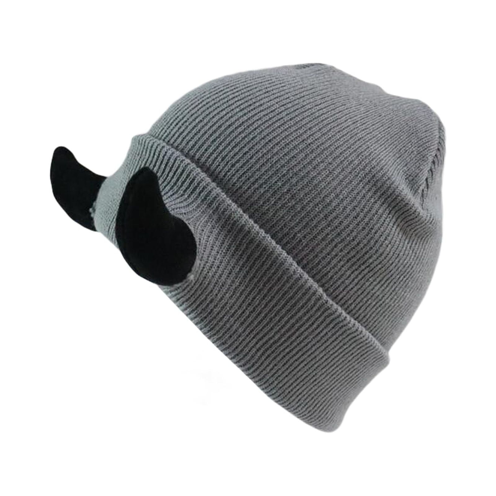 Devil Horns Men Hat Knitted Beanie With Horns Women Hip Hop Daemon ...