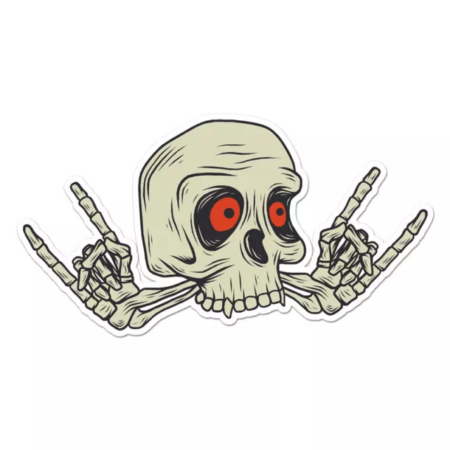 Devil Horns Skull Sticker Indoor Outdoor Phone Decal Water Bottle ...