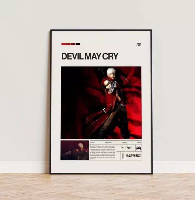 Devil May Cry Poster, Video Game Poster, Minimalist Game Print, Gaming ...