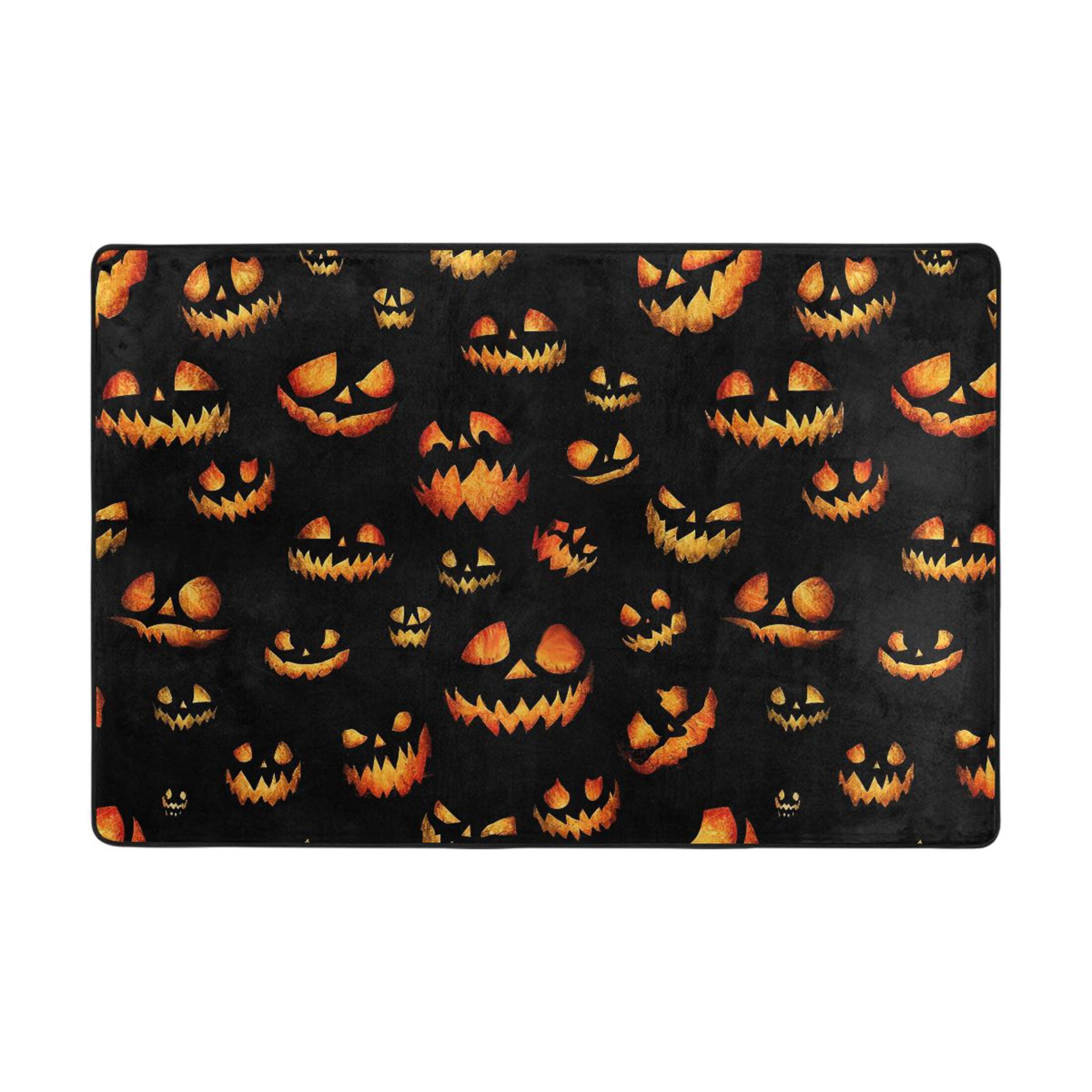 Devil Pumpkin Pattern Rug 72x48in Memory Foam Absorbent Non Slip Plush ...