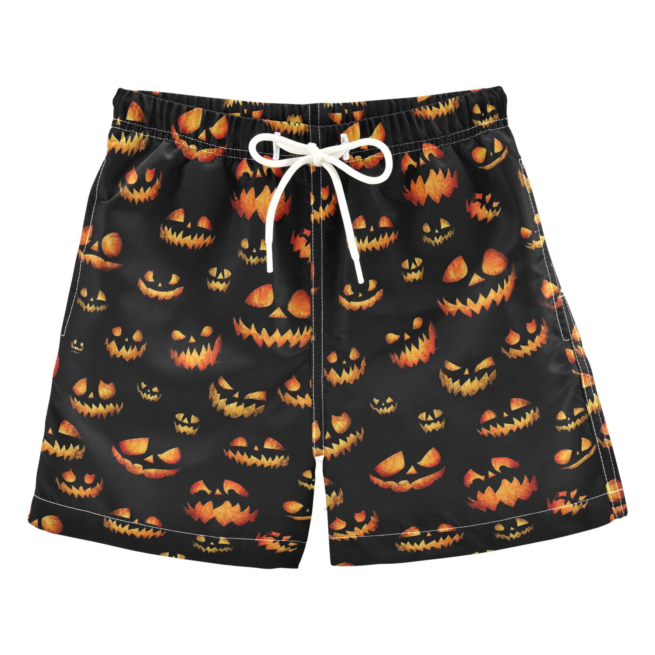 Devil Pumpkin Pattern Swim Trunks Quick Dry Beach Pool Board Shorts ...