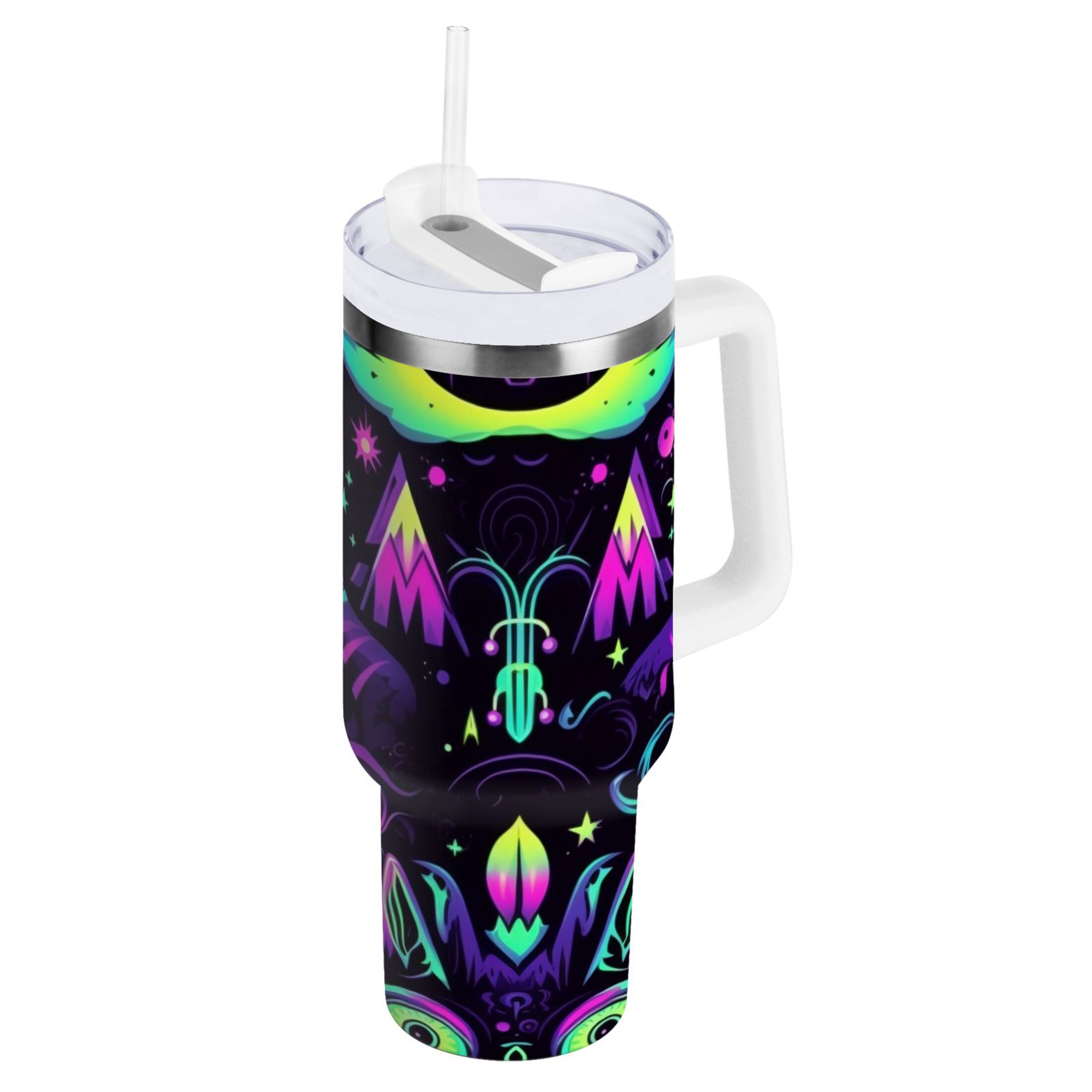 Devil Purple Magic Tumbler with Handle and Straw Insulated Travel Mug ...