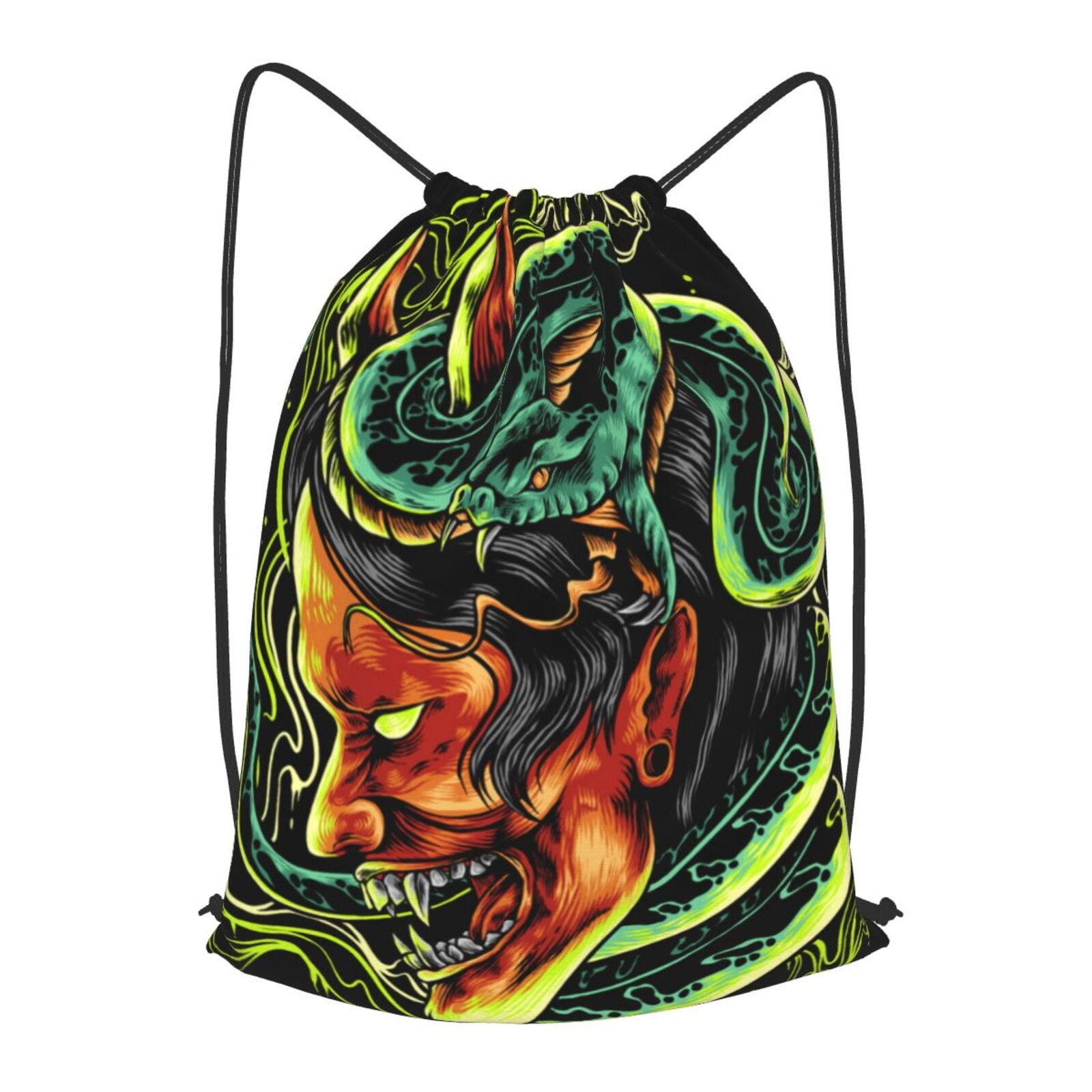 Devil Snake Demon Japanese Drawstring Backpack Gym String Bag Sports ...