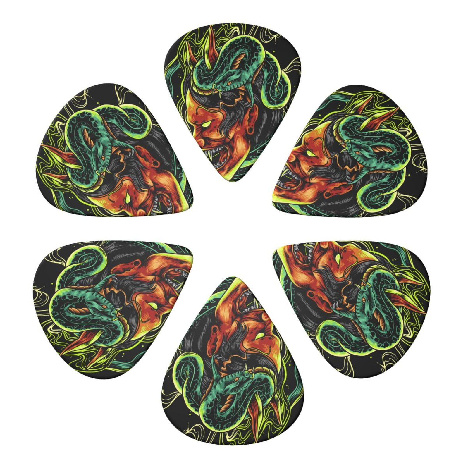 Devil Snake Demon Japanese Guitar Pick 6 Pack for Bass Acoustic ...