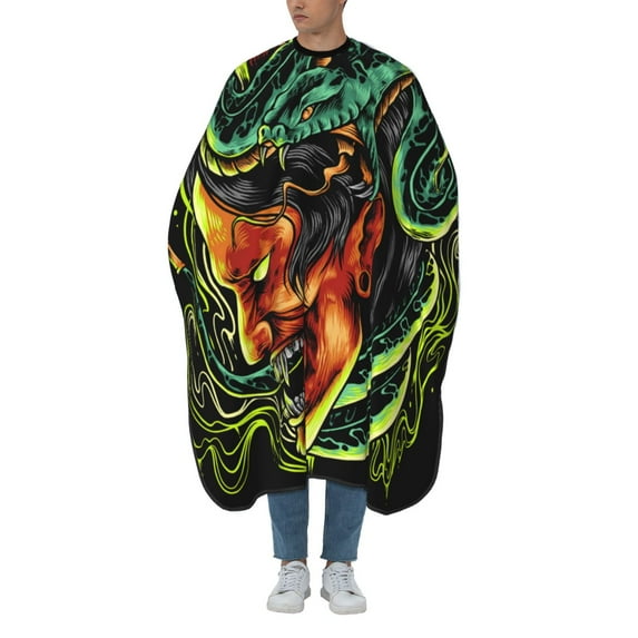 Devil Snake Demon Japanese Hair Cut Hairdressing Cape Apron Waterproof ...
