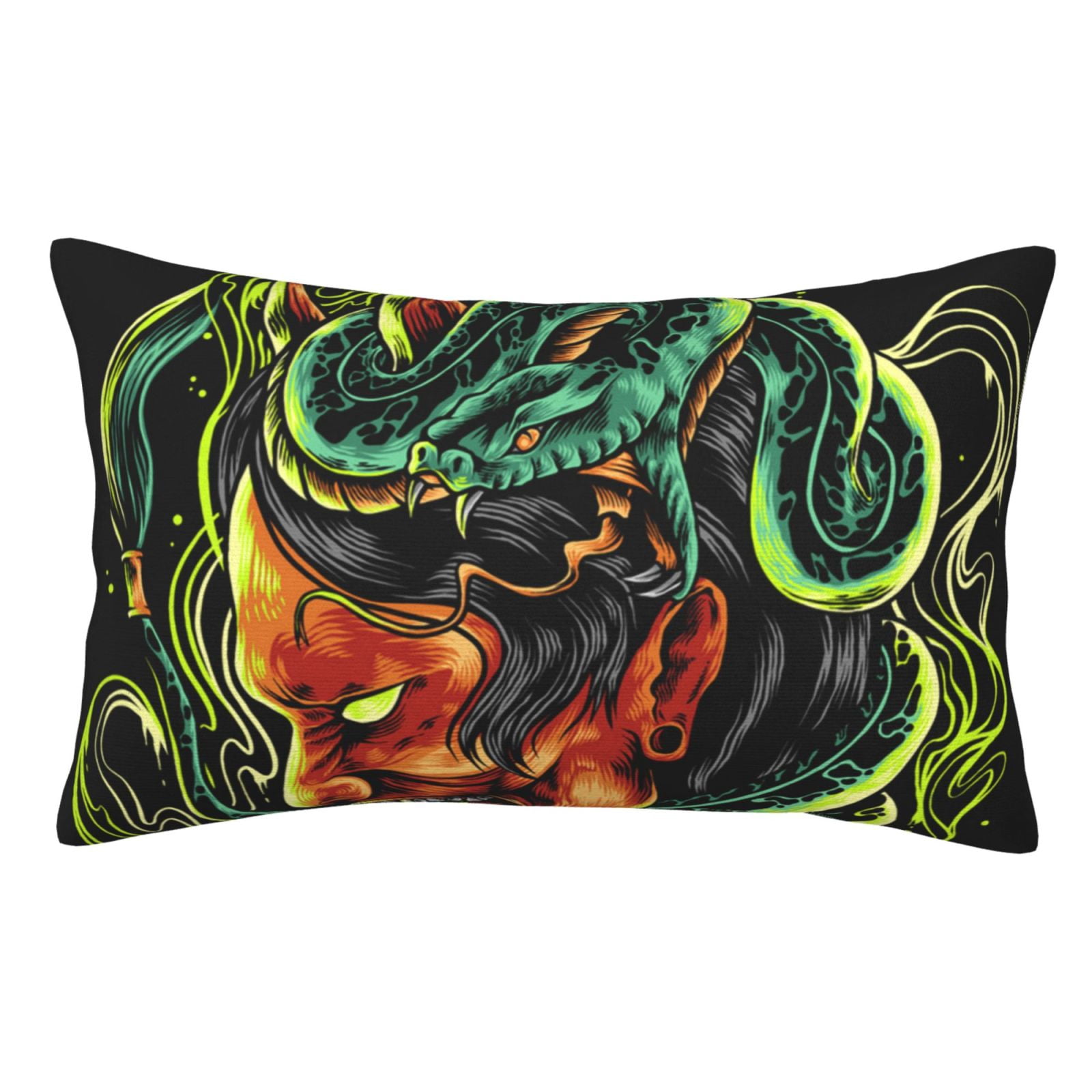 Devil Snake Demon Japanese Pillowcase 20x30 Rectangle Throw Pillow Case ...