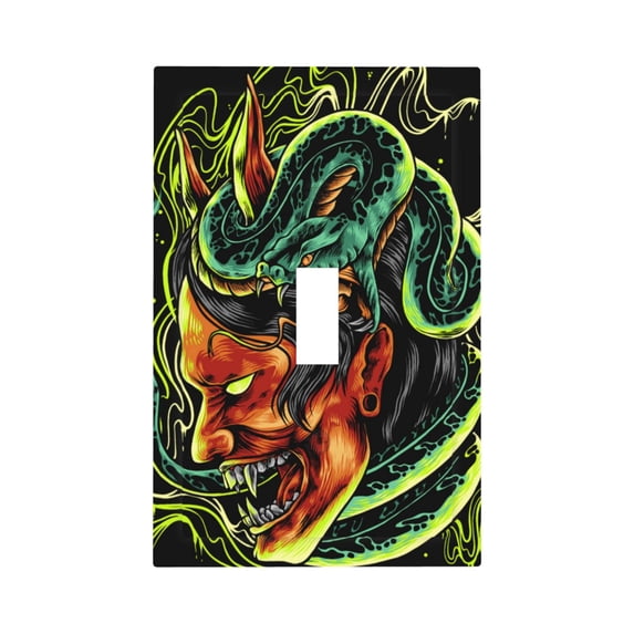 Devil Snake Demon Japanese Single Toggle Wall Plate 1 Gang Decorative ...