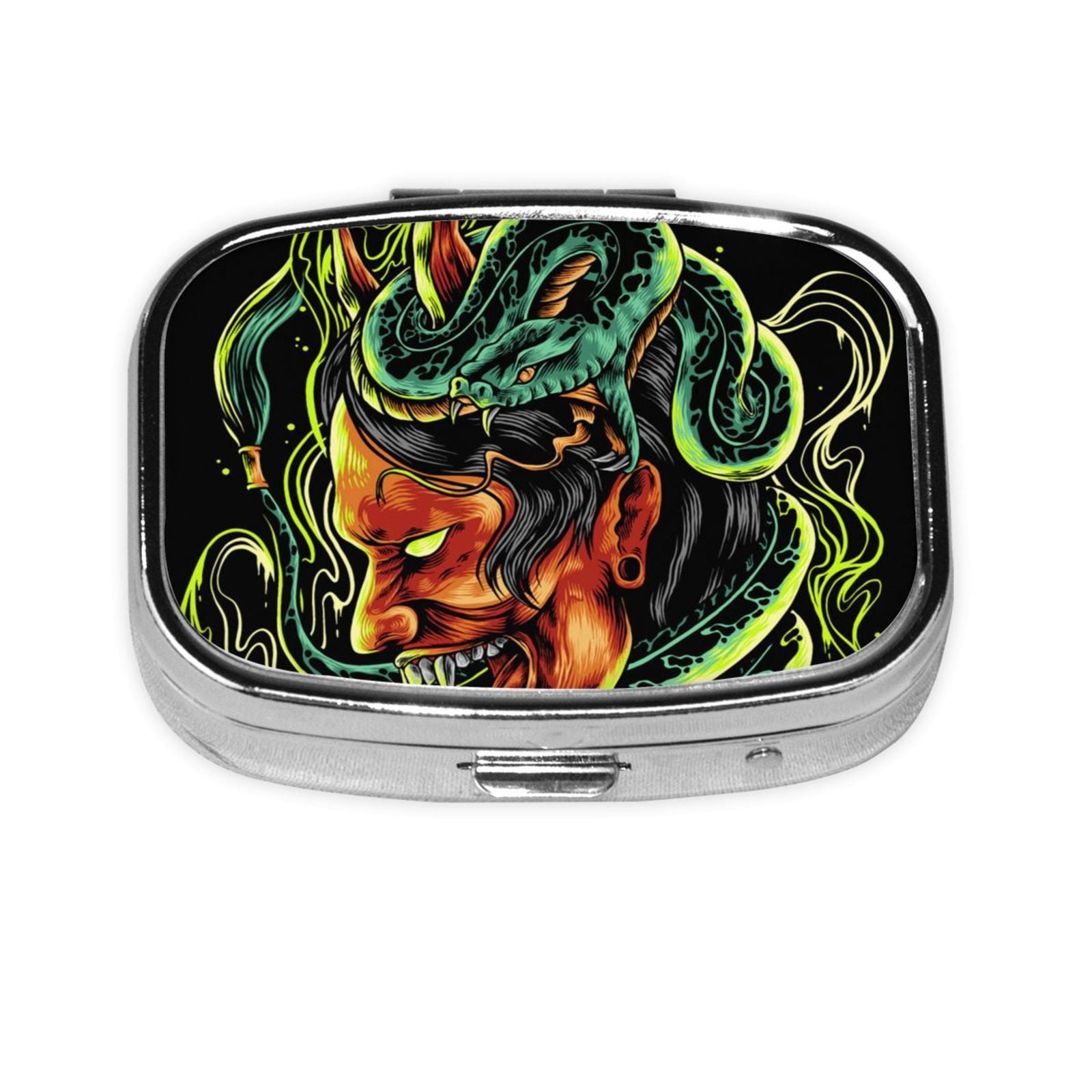 Devil Snake Demon Japanese Square Pill Box 2 Compartment Pill Case ...