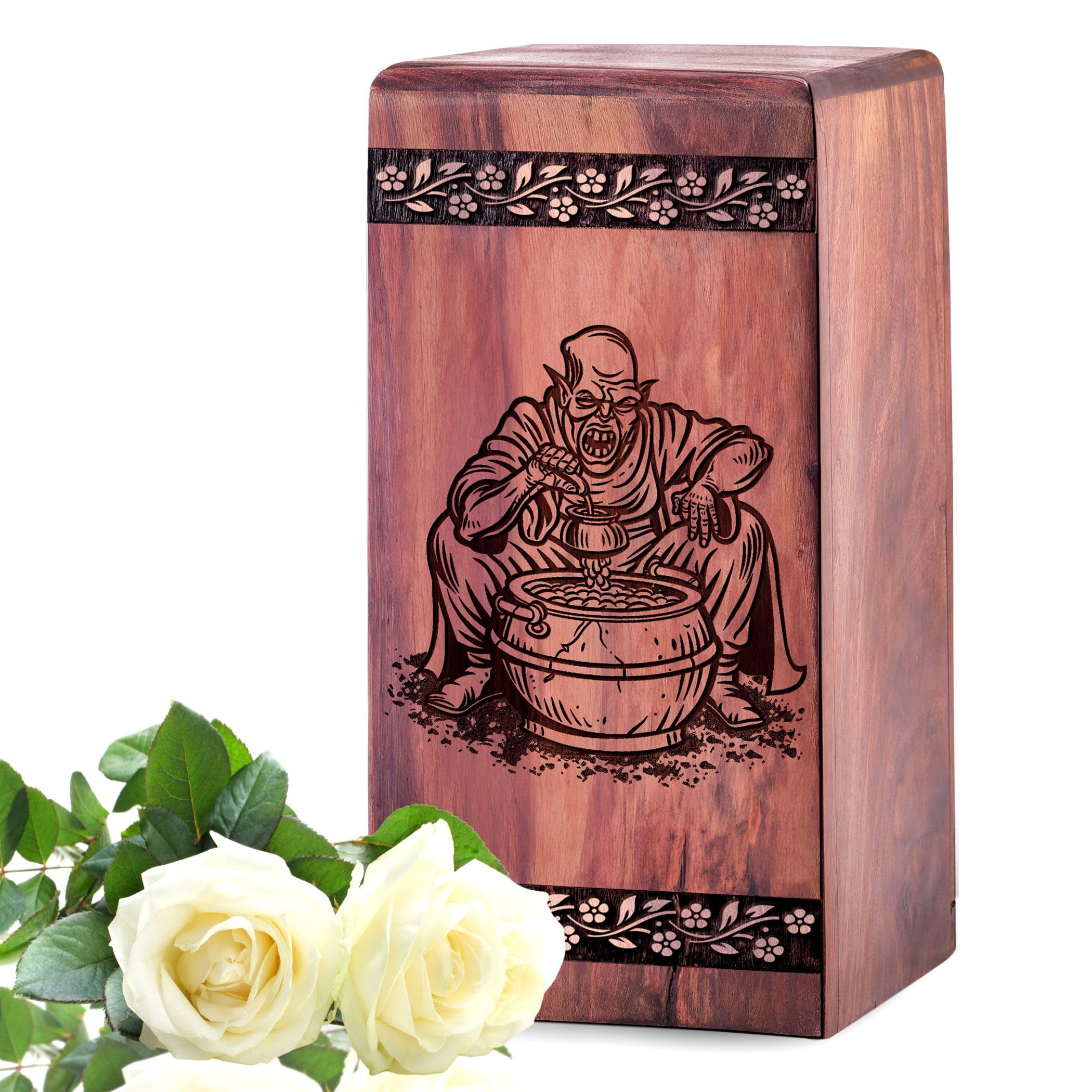 Devil Urn For Human Ashes Adult Man - Wooden Devil Theme Decorative ...