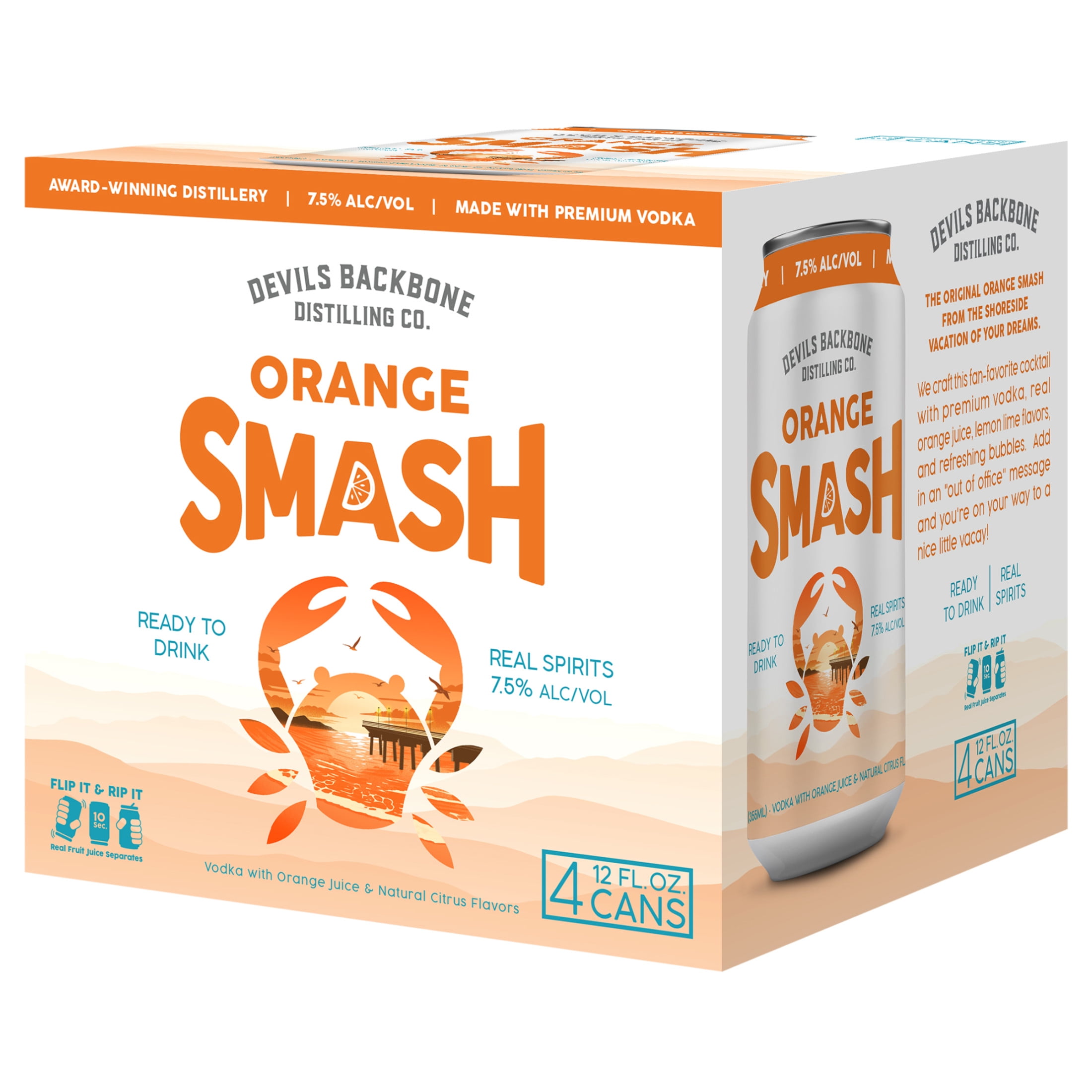 Devil's Backbone Devils Craft Cocktail Orange Smash 4 Pack, 12 fl oz ...