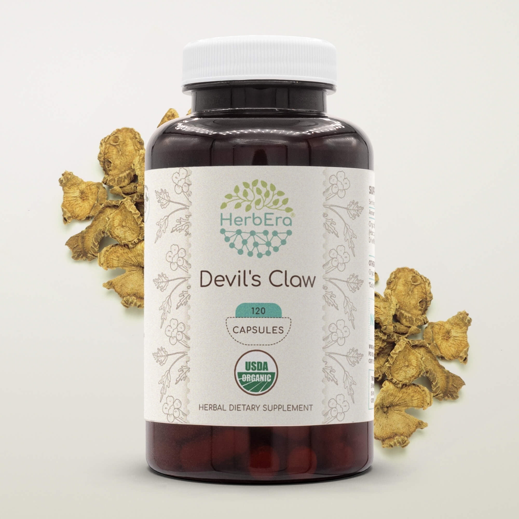 HerbEra Devil's Claw Capsules, Organic Herbal Dietary Supplement for ...