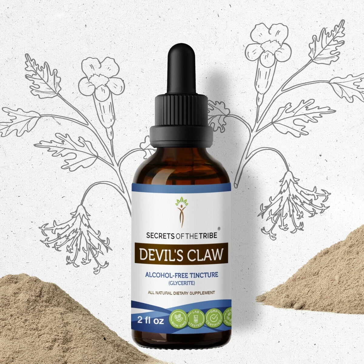 Secrets Of The Tribe Devil's Claw Tincture Dietary Supplement, Natural ...