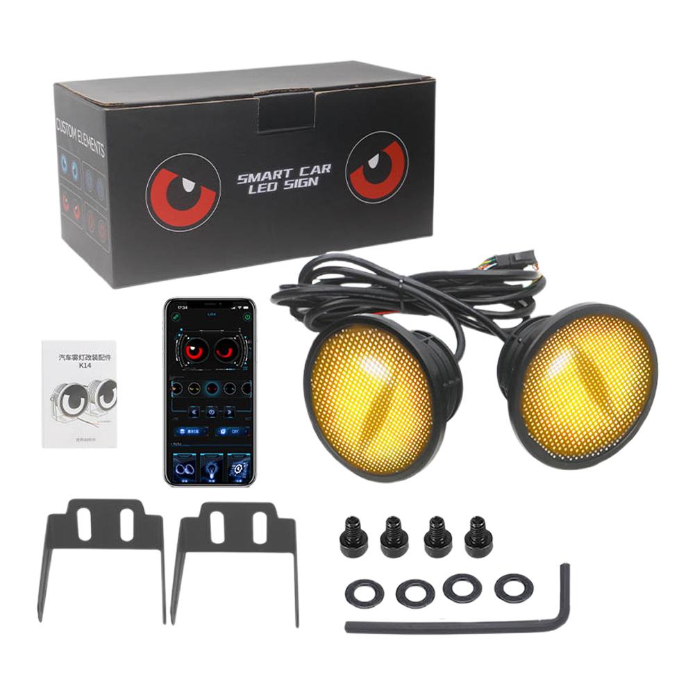Devil's Eye LED Dynamic Decorative Lights Modification Universal Car ...